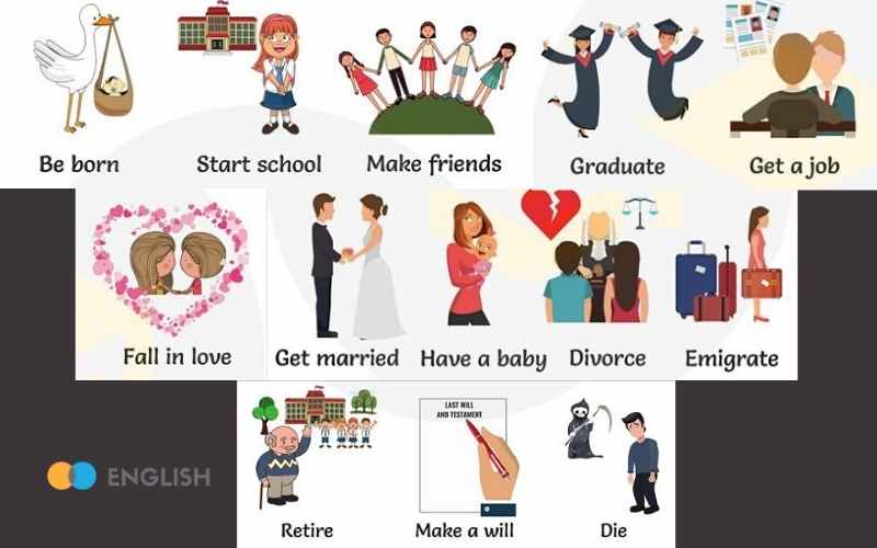 Topic | People: Từ vựng Tiếng Anh về sự kiện trong đời - Life events ...